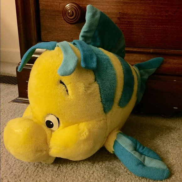 Disney | Toys | Disney Flounder Plush Toy Blue Yellow Fish | Poshmark